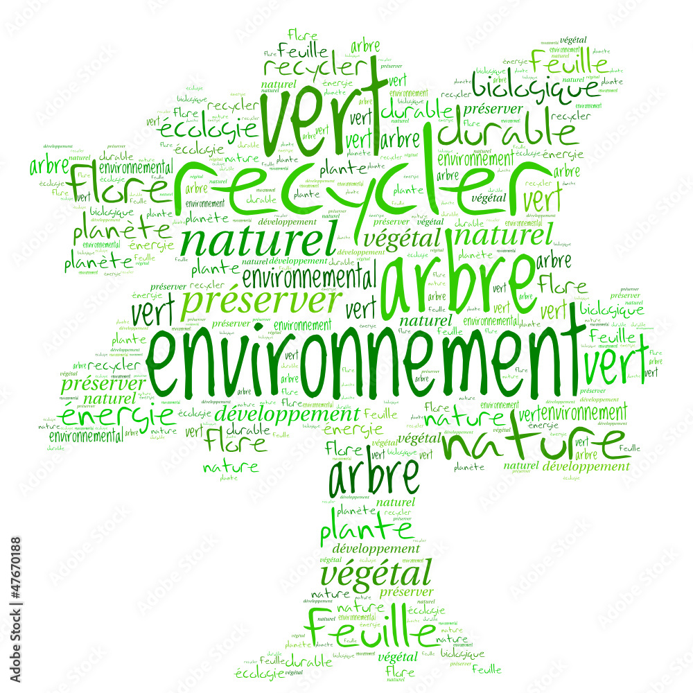 Vecteur Stock Nuage de Mots : Arbre Environnement, | Adobe Stock