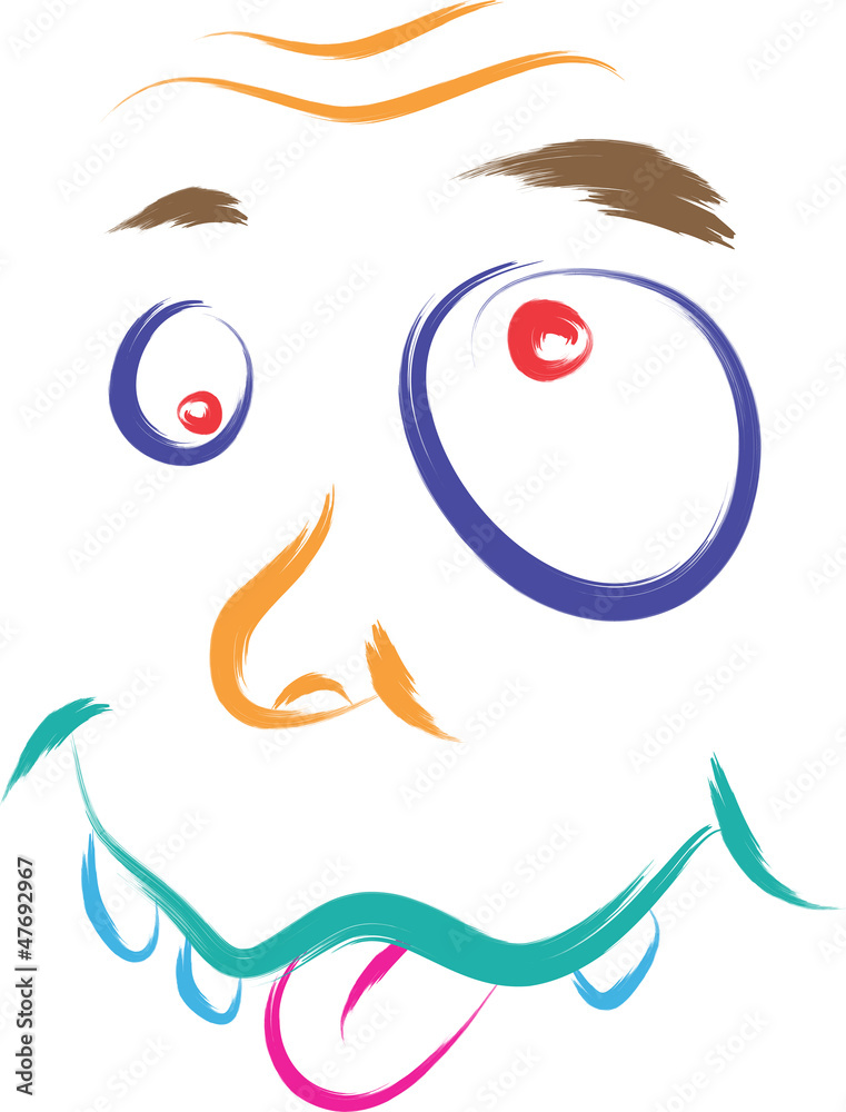 dumb face cartoon vector illustration Stock Vector | Adobe Stock