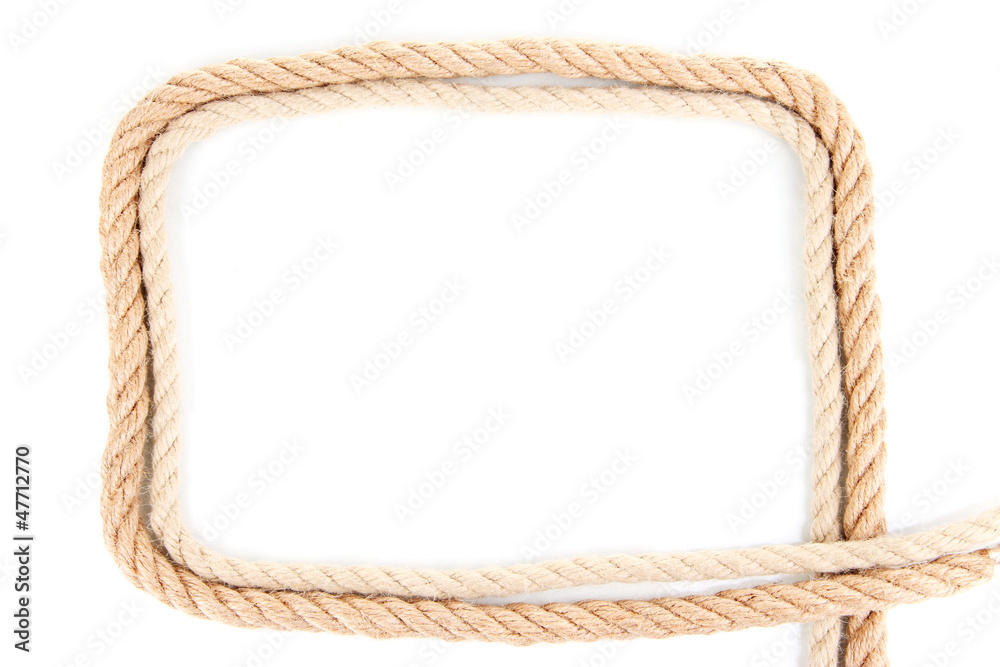 Frame composed of rope isolated on white Stock Photo | Adobe Stock