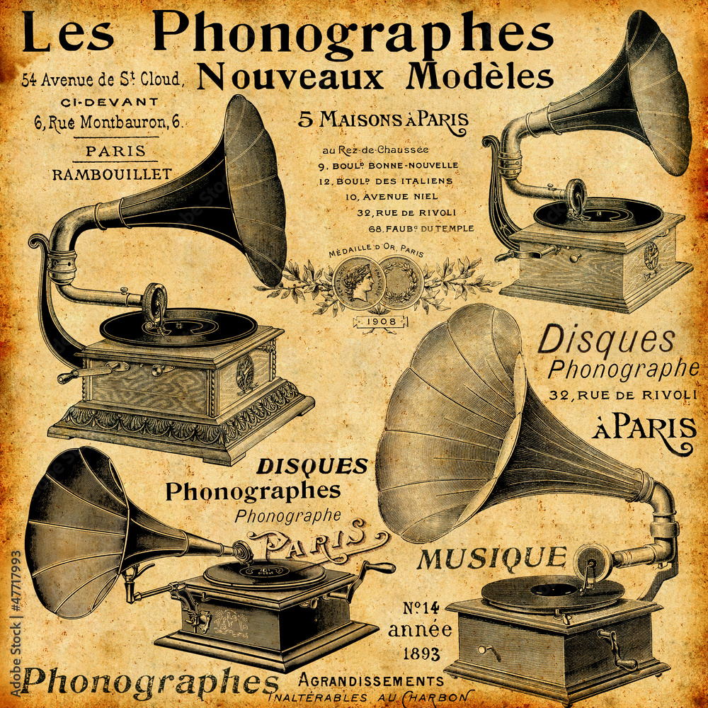 Les phonographes Stock Illustration | Adobe Stock
