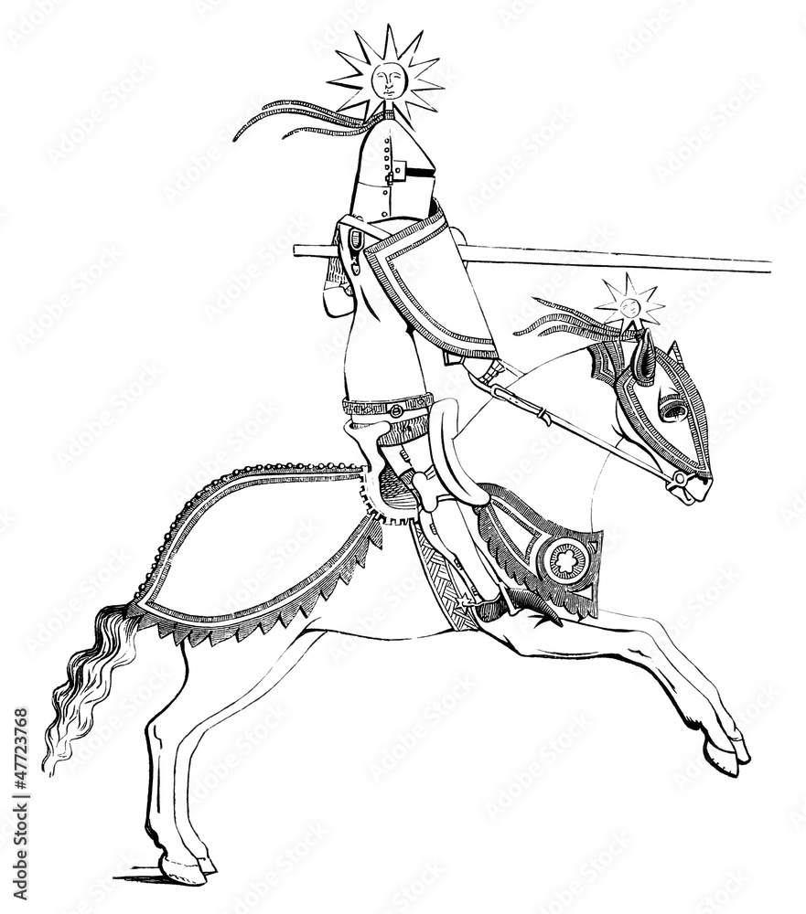 Medieval Jousting Drawing