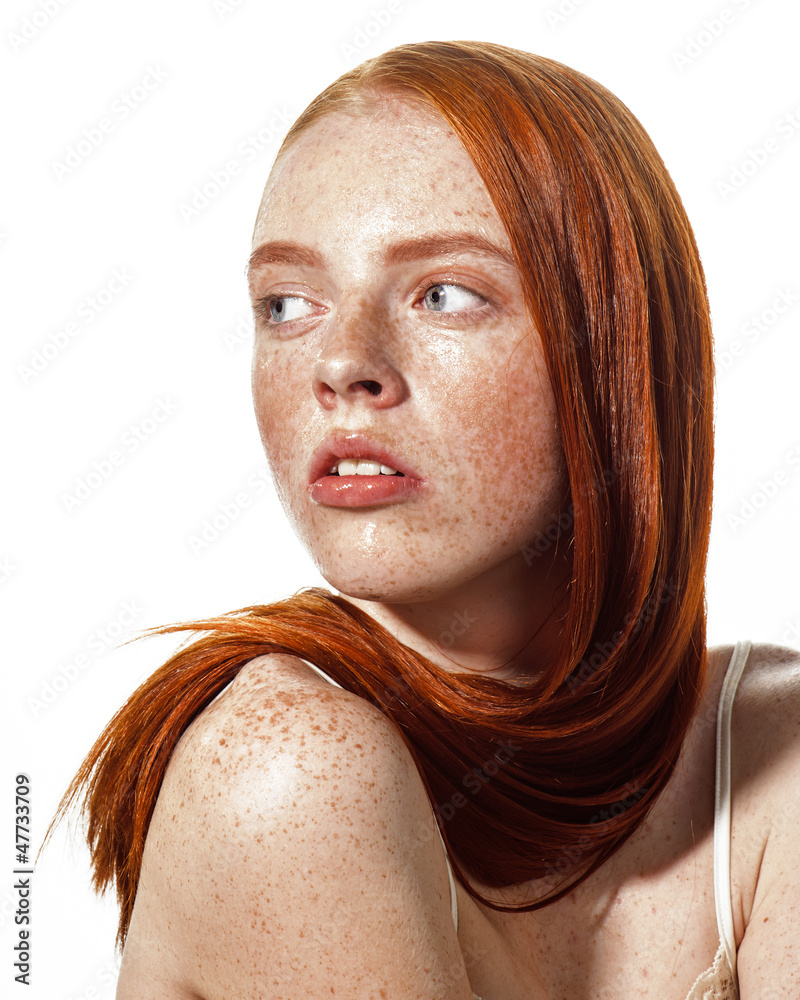 beauty fashion face frekles skin Stock Photo | Adobe Stock