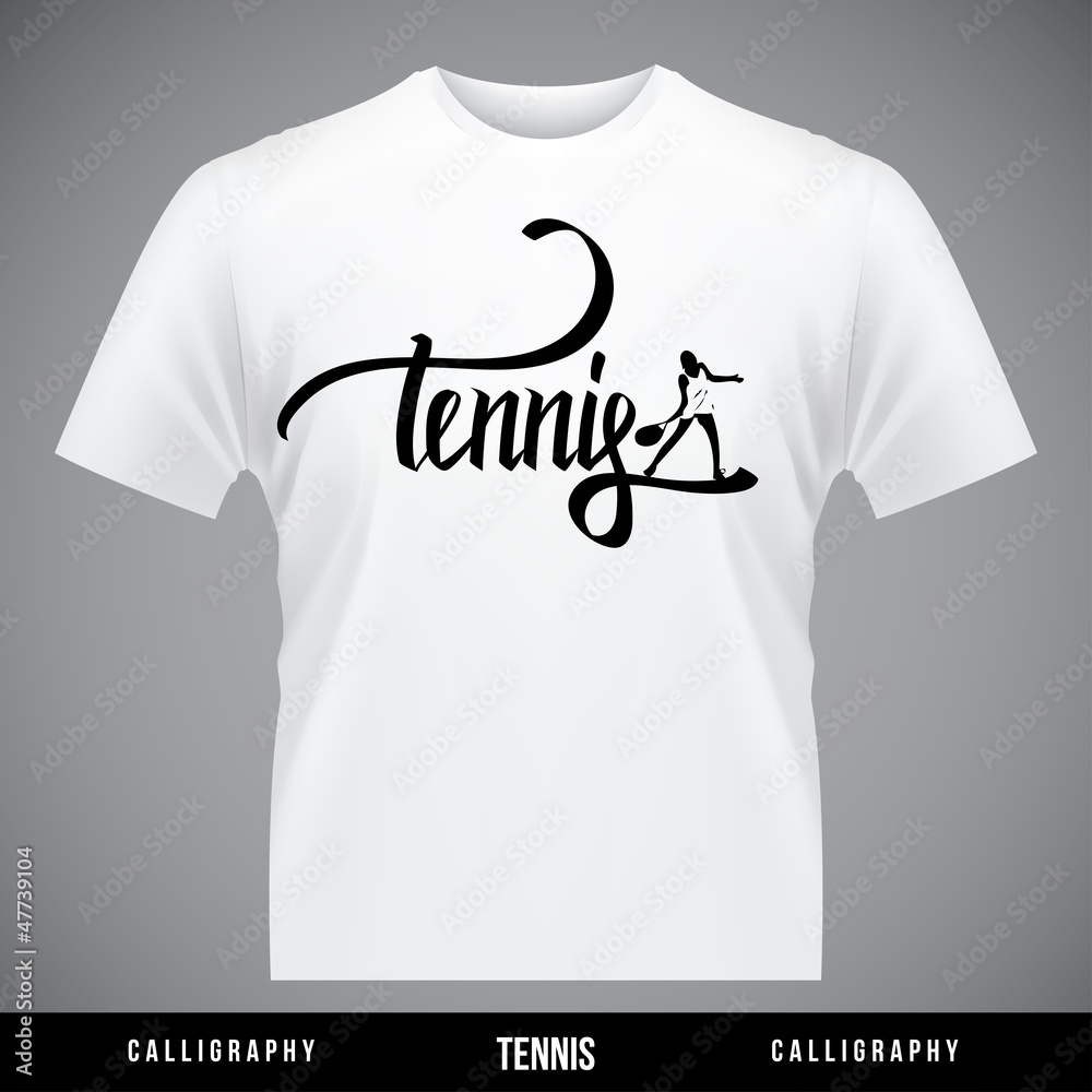 Tennis hand lettering - handmade calligraphy Stock Vector | Adobe Stock