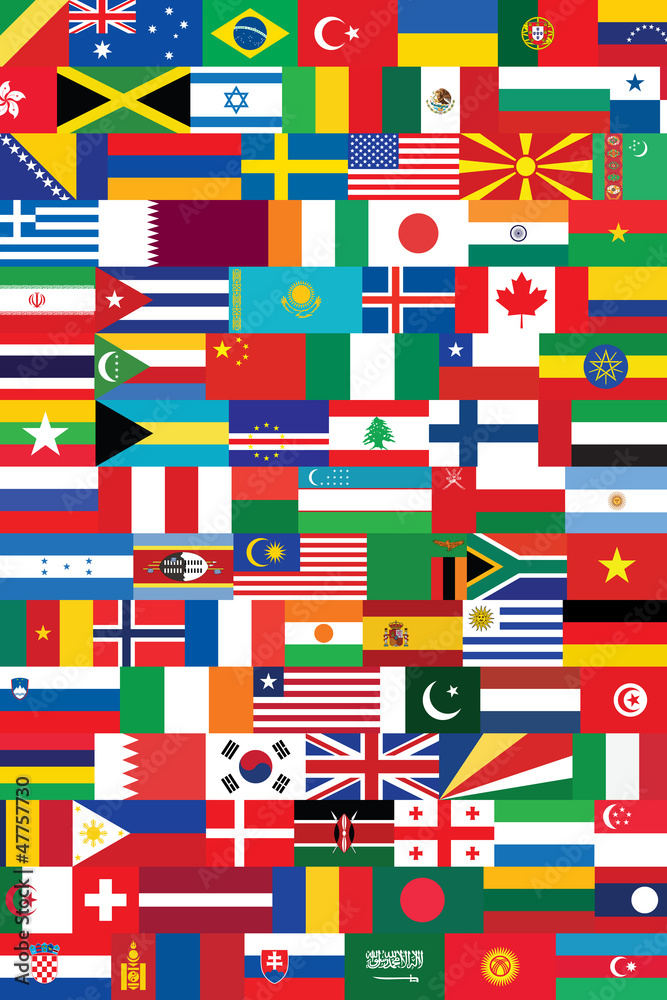 world flags backround vector illustration Stock Vector | Adobe Stock