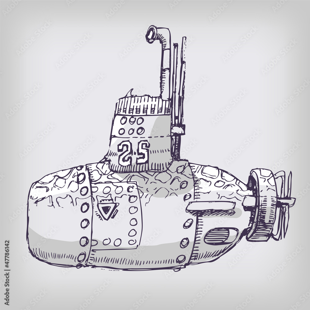 Zeichnung U-Boot Stock Vector | Adobe Stock