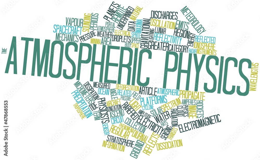 Word cloud for Atmospheric physics Stock Illustration | Adobe Stock
