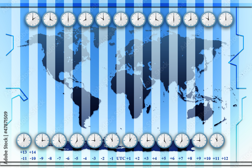 time zones world map background Stock Illustration | Adobe Stock