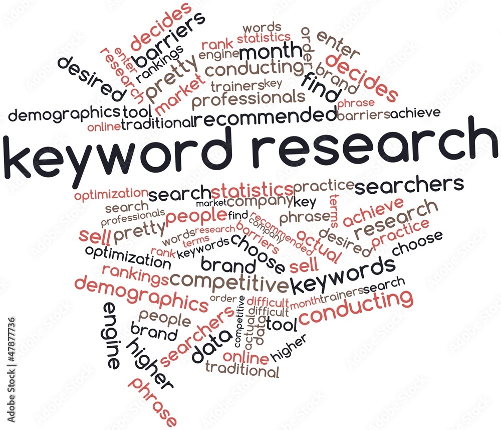 Word cloud for Keyword research Stock Illustration | Adobe Stock