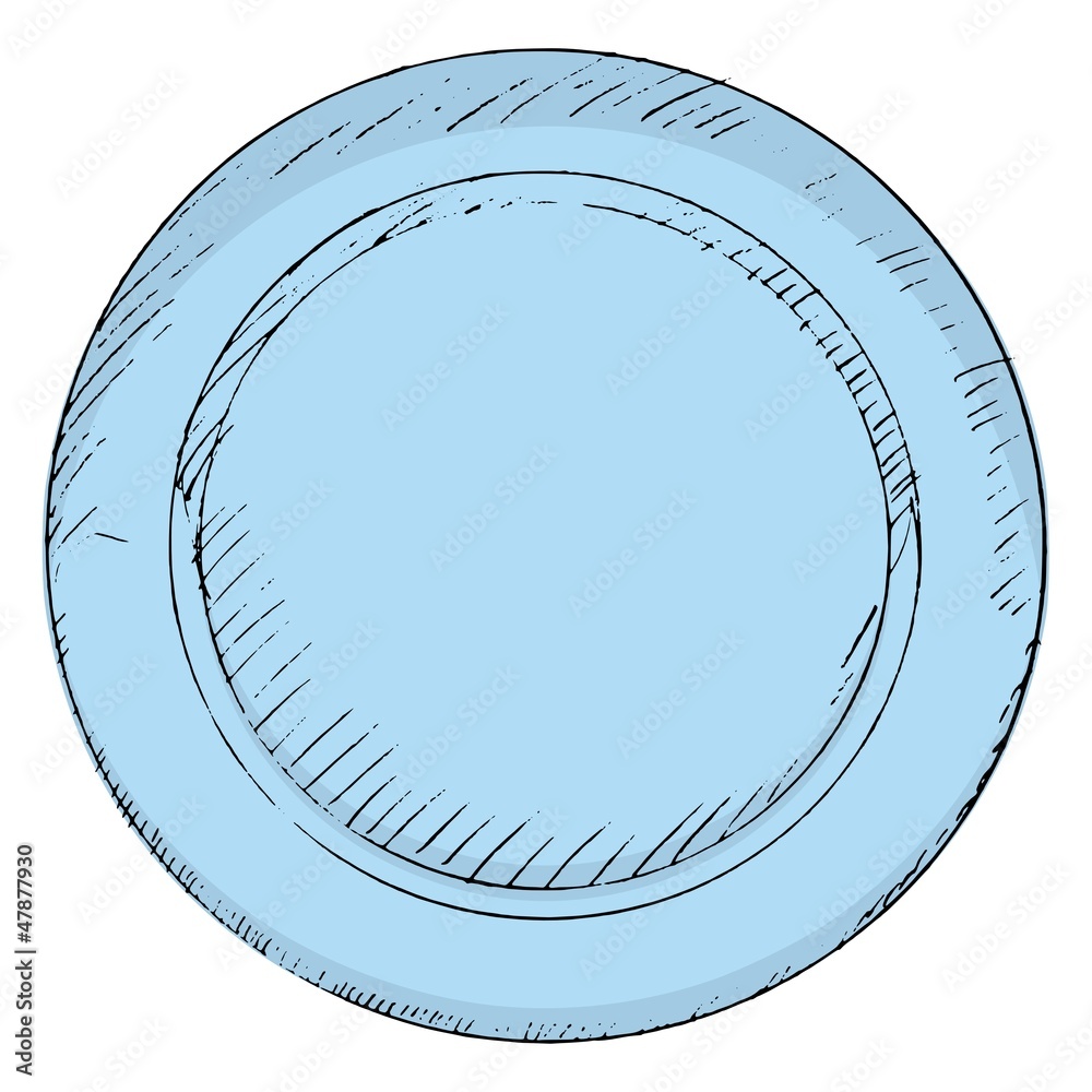 hand drawn, vector, sketch illustration of plate Stock Vector | Adobe Stock