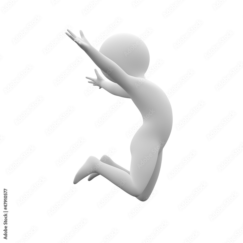 3d human - jump side Stock Illustration | Adobe Stock