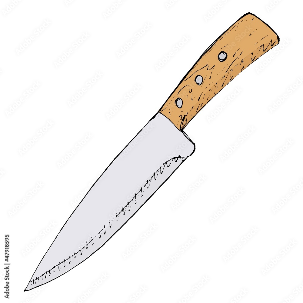 hand drawn, vector, sketch illustration of knife Stock Vector | Adobe Stock