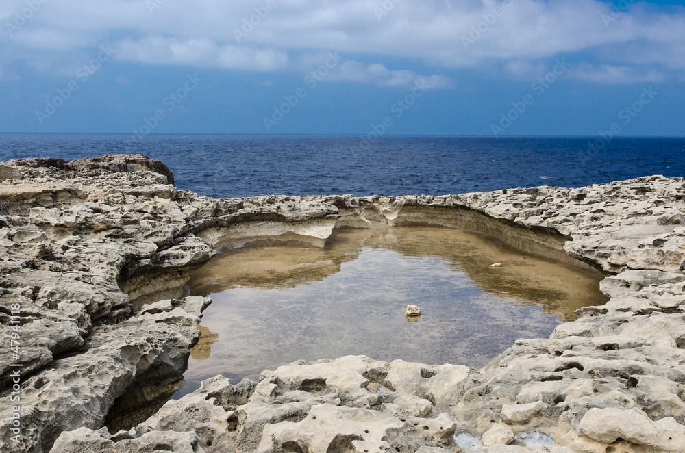 Piscine naturelle, plage de rocher, Malte Stock Photo | Adobe Stock