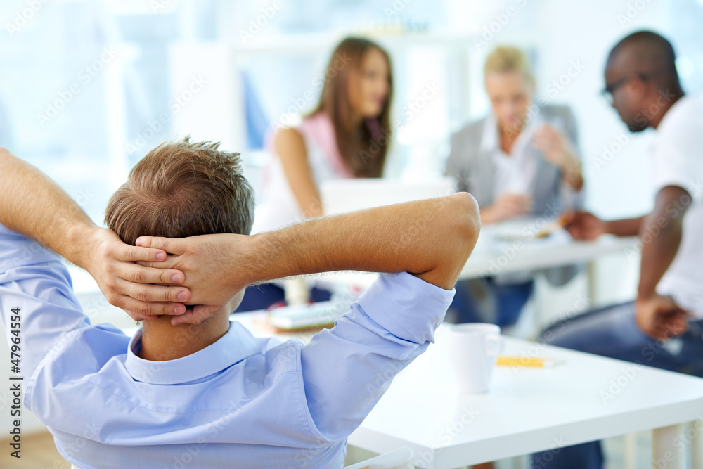 Relaxed teacher Stock Photo | Adobe Stock