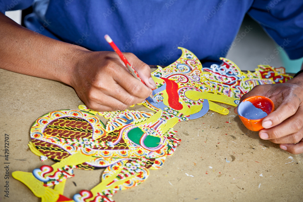 Wayang kult puppet. Asian famous shadow puppet. Stock Photo | Adobe Stock