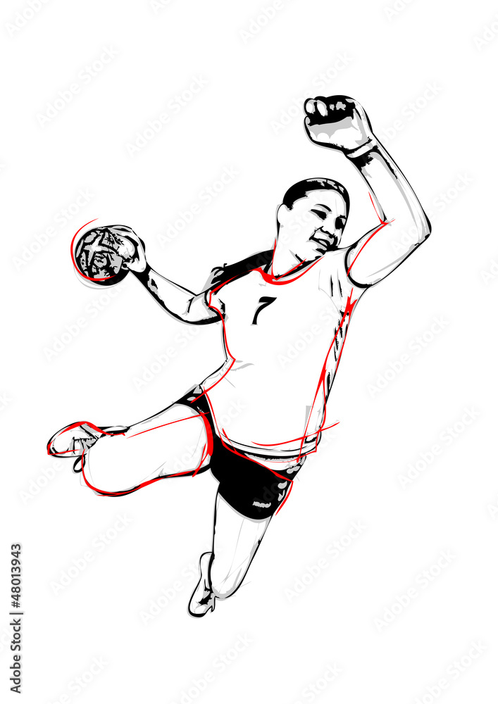 handball player vector de Stock | Adobe Stock