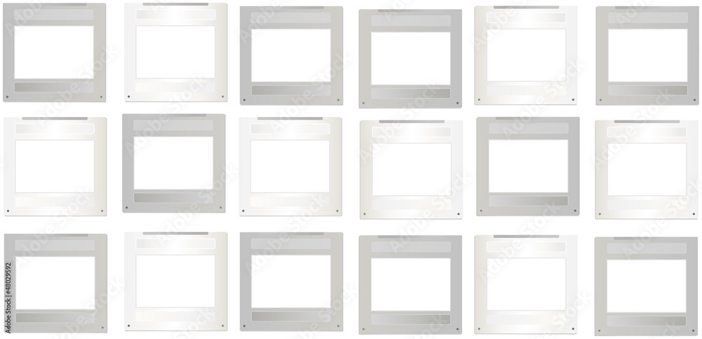 Collection of slides, empty picture frames, vector illustration Stock ...