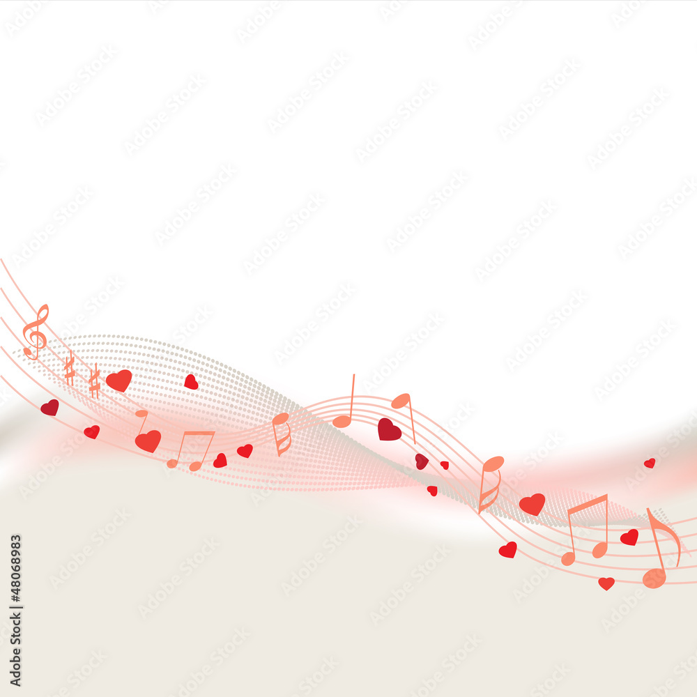 Love song and music notes - vector illustration Stock Vector | Adobe Stock