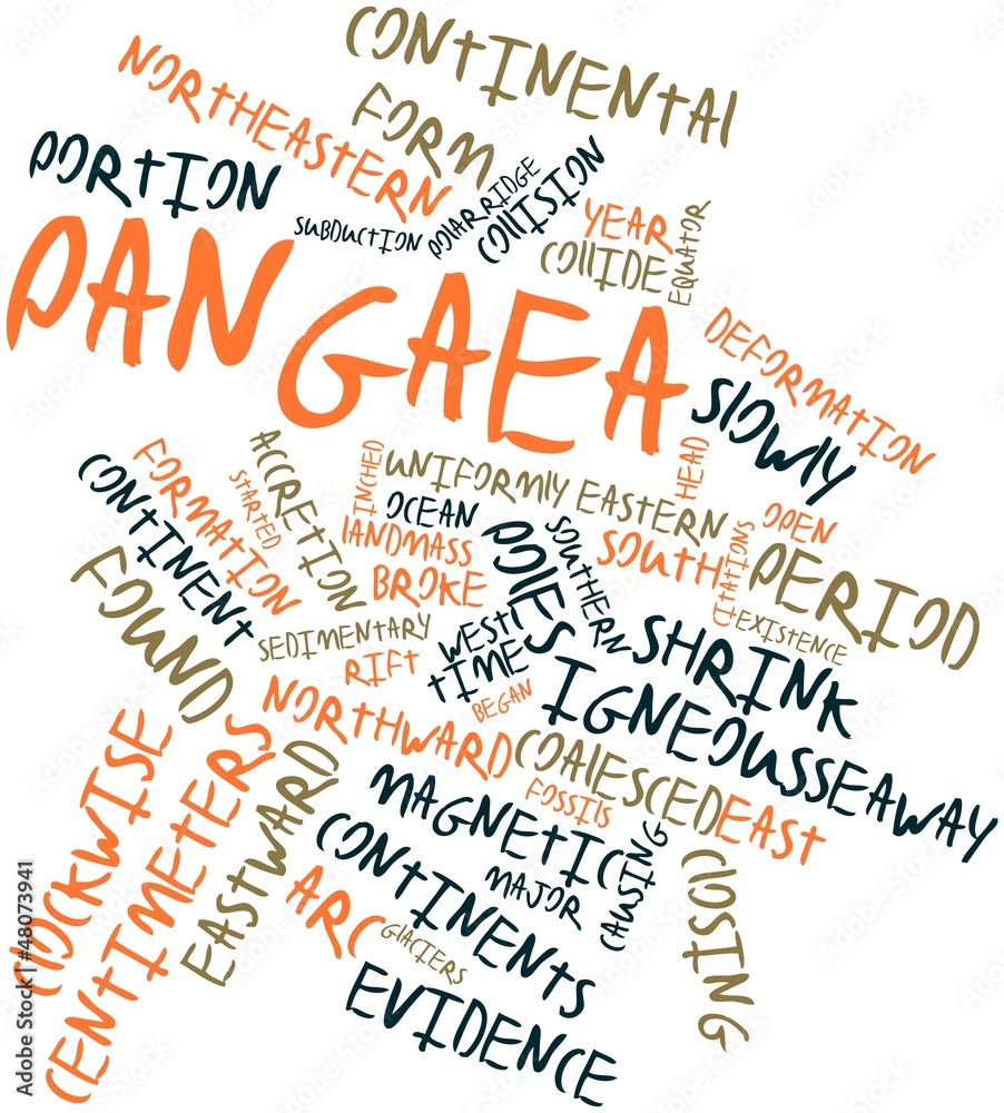 Word cloud for Pangaea Stock Illustration | Adobe Stock