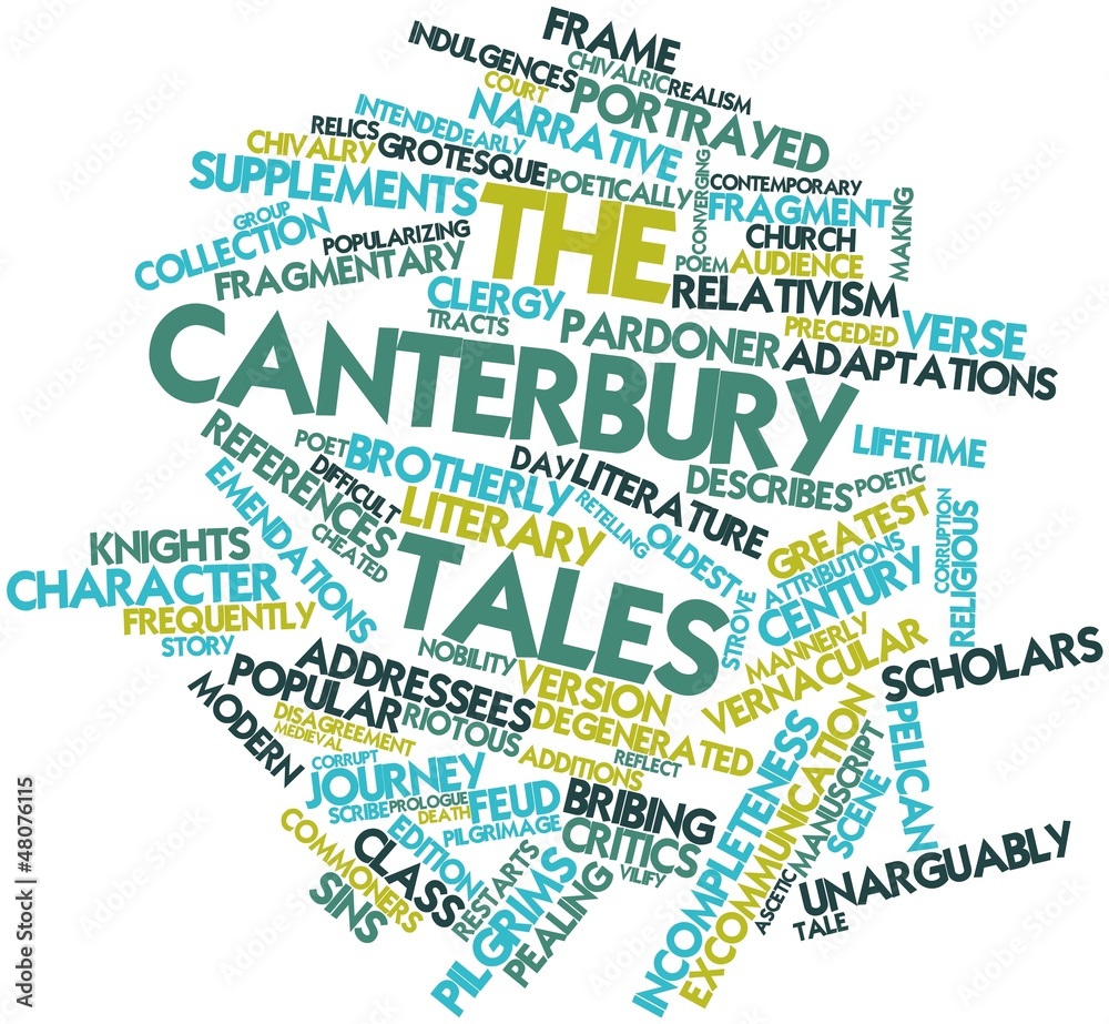 Word cloud for The Canterbury Tales Stock Illustration | Adobe Stock