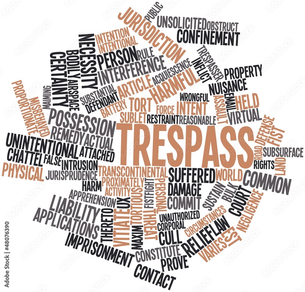 Word cloud for Trespass Stock Illustration | Adobe Stock