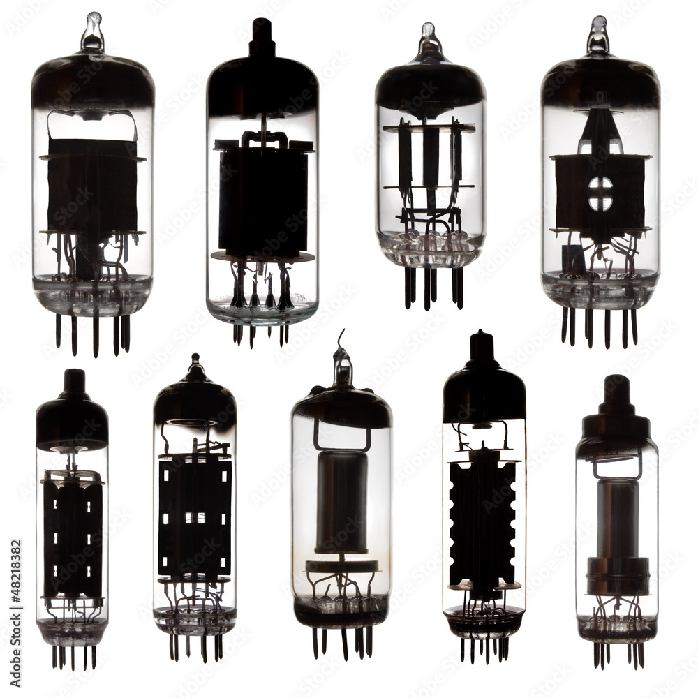 Glass vacuum radio tubes. Stock Photo | Adobe Stock
