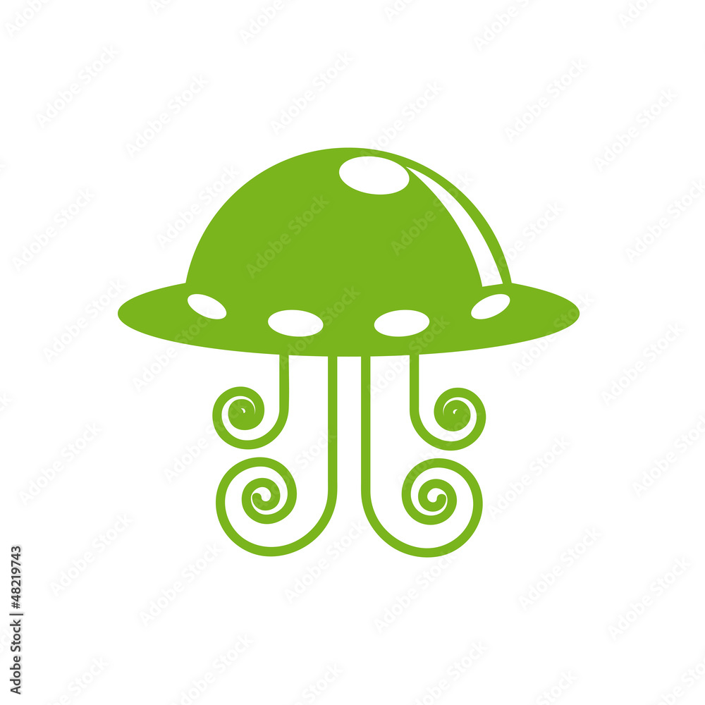 Vector logo Martian spaceship Stock Vector | Adobe Stock