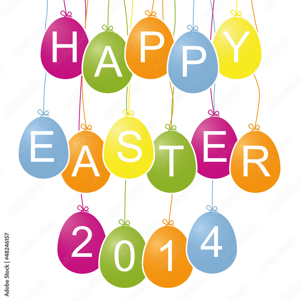 Happy Easter 2014 Stock Vector | Adobe Stock