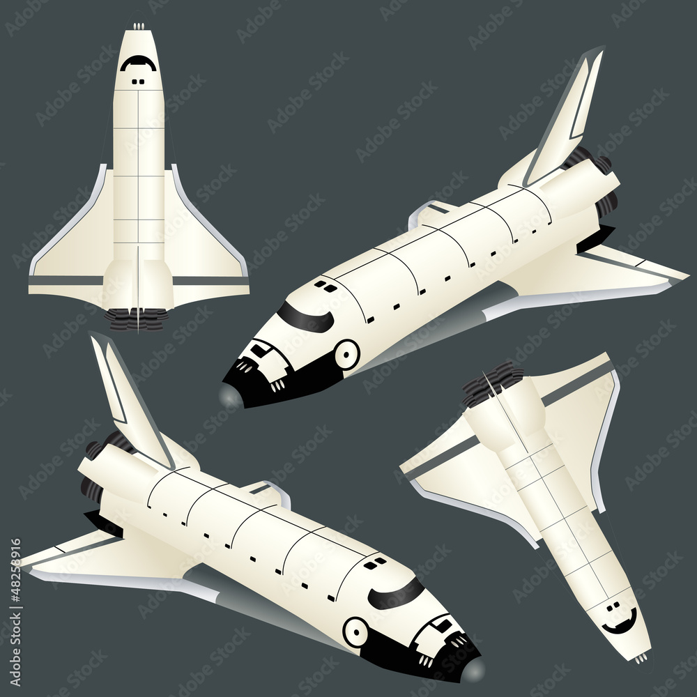 Space ship set Stock Vector | Adobe Stock