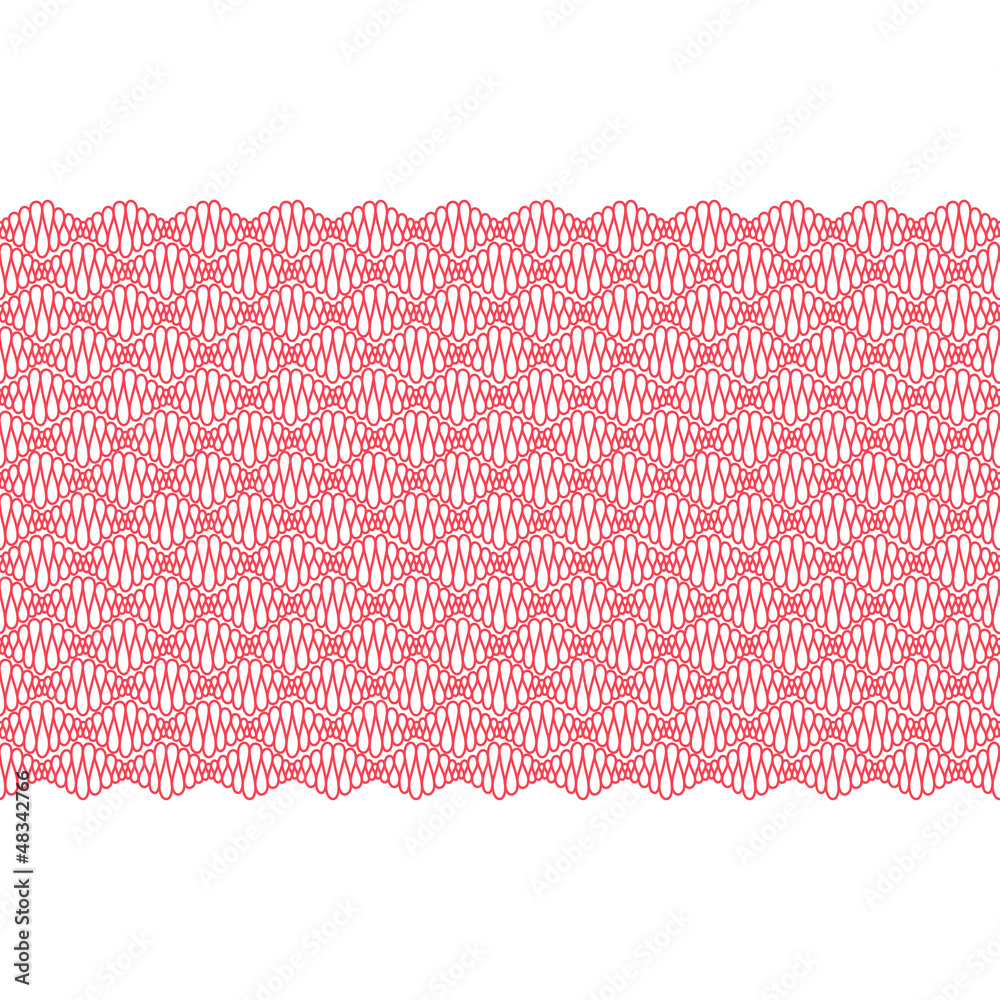 Seamless border with red curly lines Stock Vector | Adobe Stock