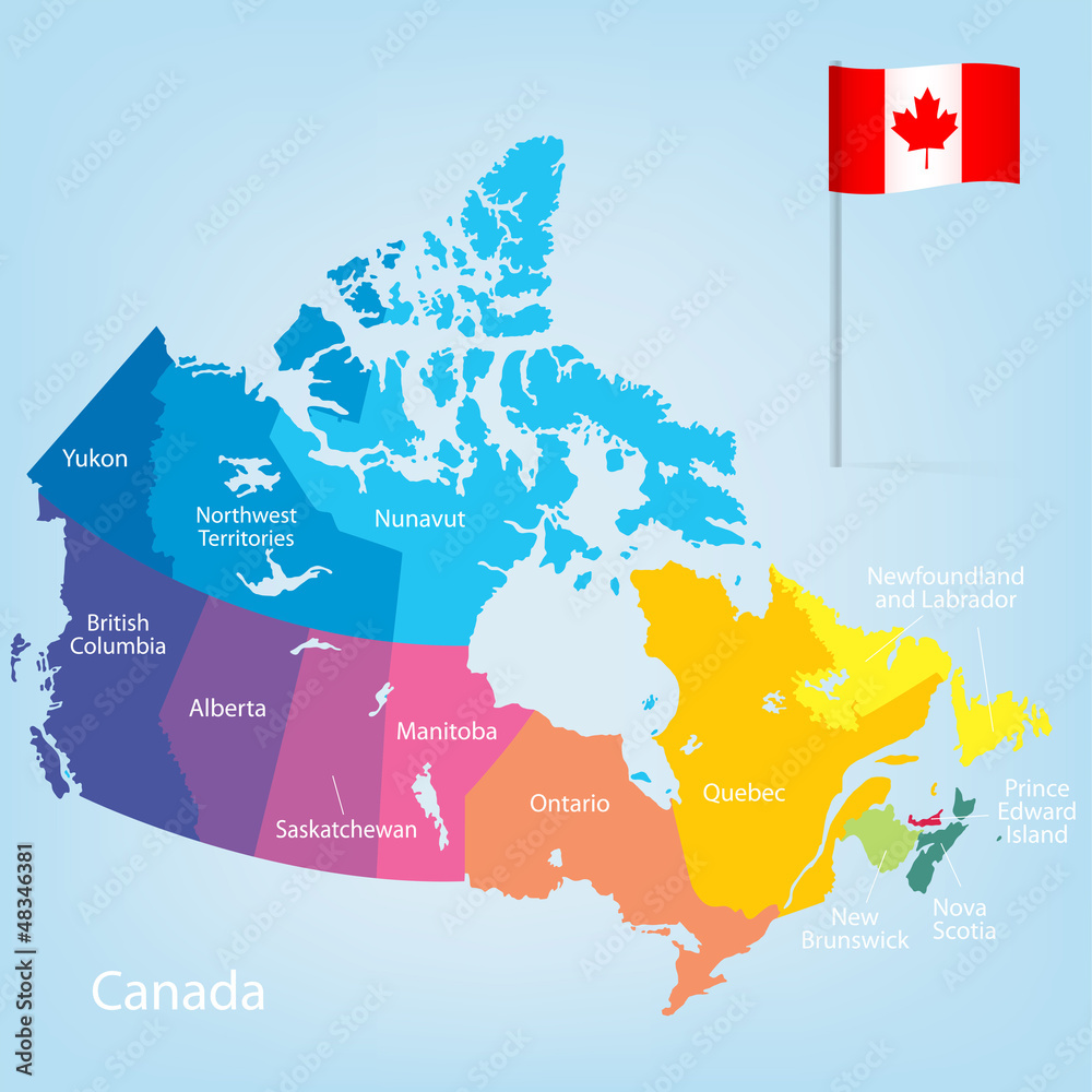 Canada_Map Stock Vector | Adobe Stock
