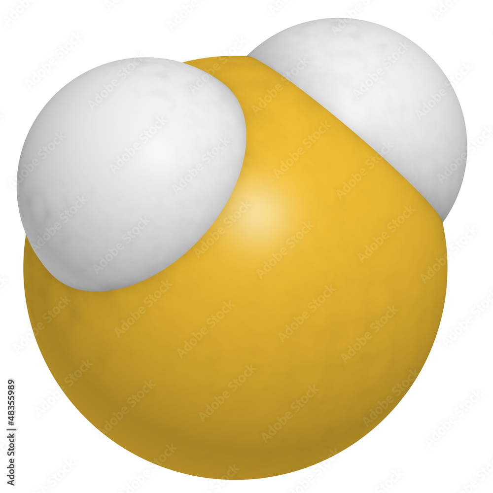 Hydrogen sulfide (H2S) molecule, chemical structure. H2S is a to Stock Illustration | Adobe Stock