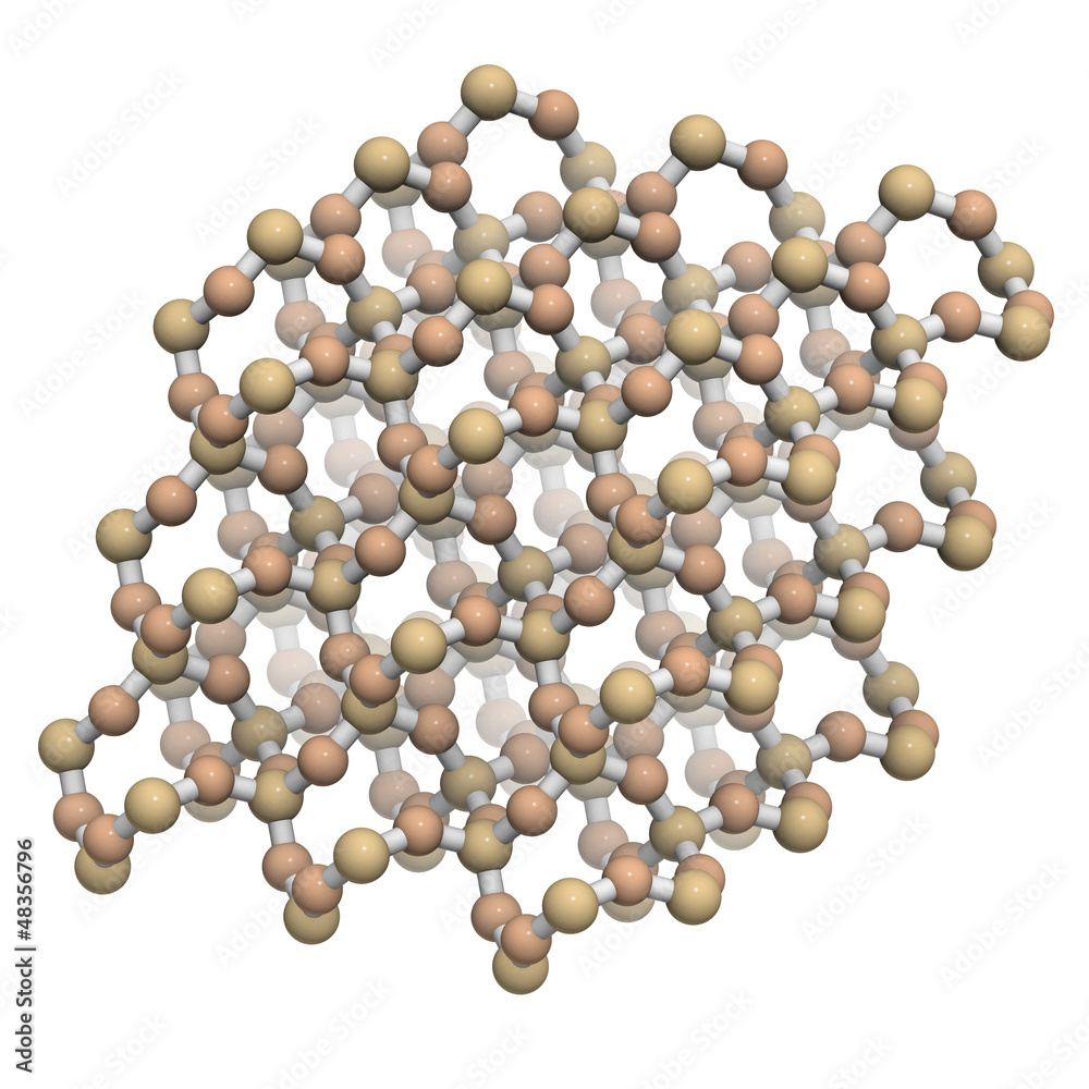 Quartz (a-quartz, SiO2) crystal structure Stock Illustration | Adobe Stock