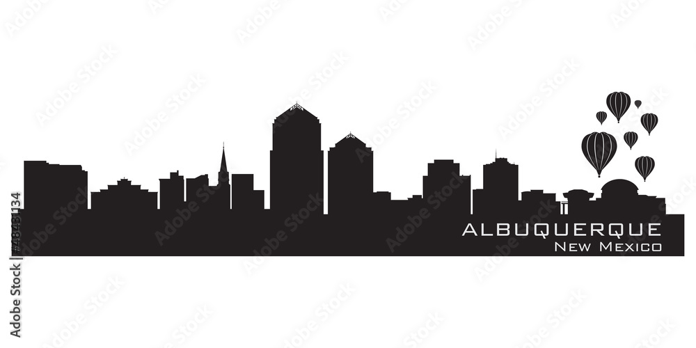 Albuquerque, New Mexico skyline. Detailed silhouette. Stock Vector ...