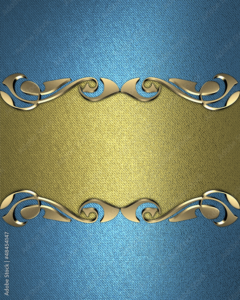 Blue background with a gold name plate with patterns Stock Illustration ...