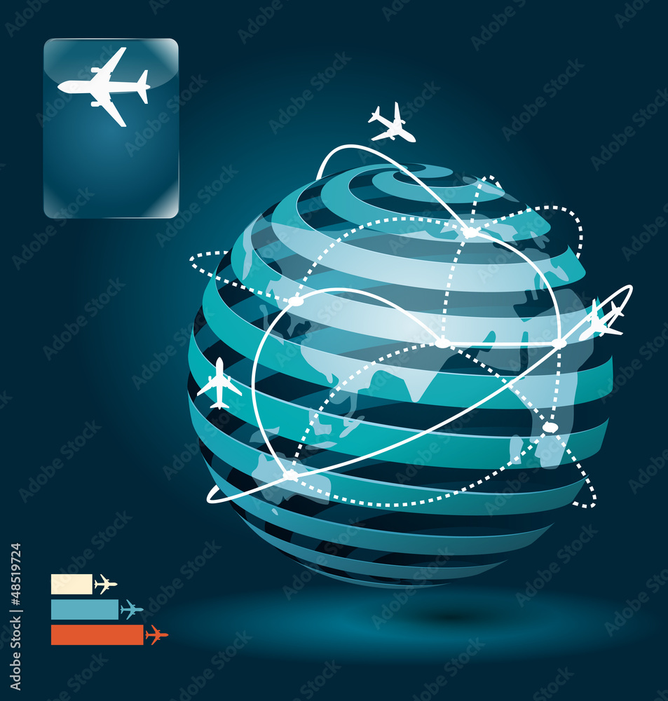 infographic airplane connections network concept design Stock Vector ...