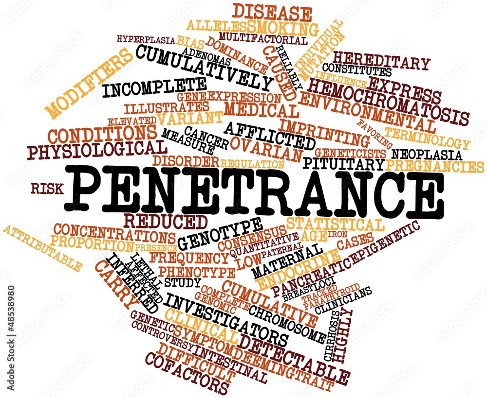 Word cloud for Penetrance Stock Illustration | Adobe Stock
