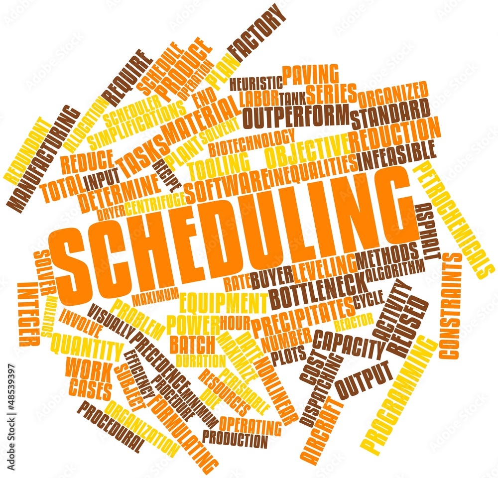 Word cloud for Scheduling Stock Illustration | Adobe Stock