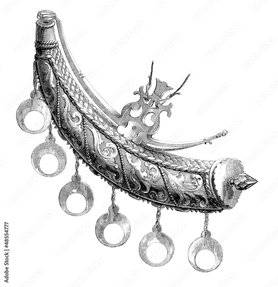 Arabian Gun Powder Box - Amorçoir - 18th century Stock Illustration ...