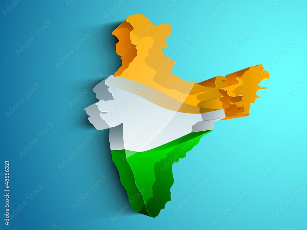 India map in National Flag colors. EPS 10. Stock Vector | Adobe Stock