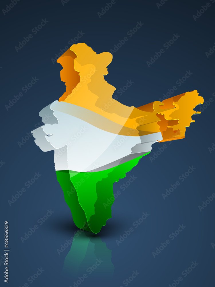 India map in National Flag colors. EPS 10. Stock Vector | Adobe Stock