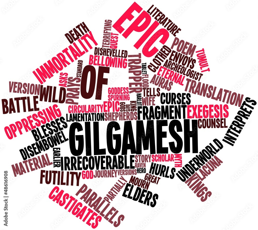 Word cloud for Epic of Gilgamesh Stock Illustration | Adobe Stock