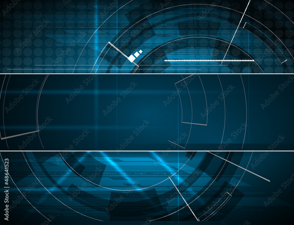 abstract blue computer technology business banner background Stock ...