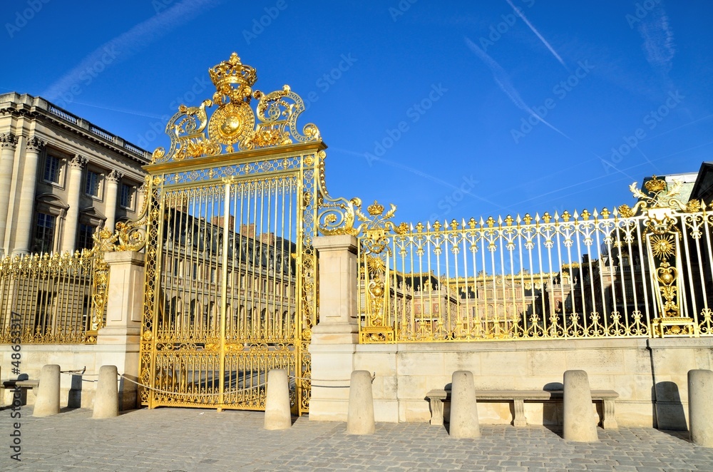 Front gate and fence of Versailles Palace, France Stock Photo | Adobe Stock