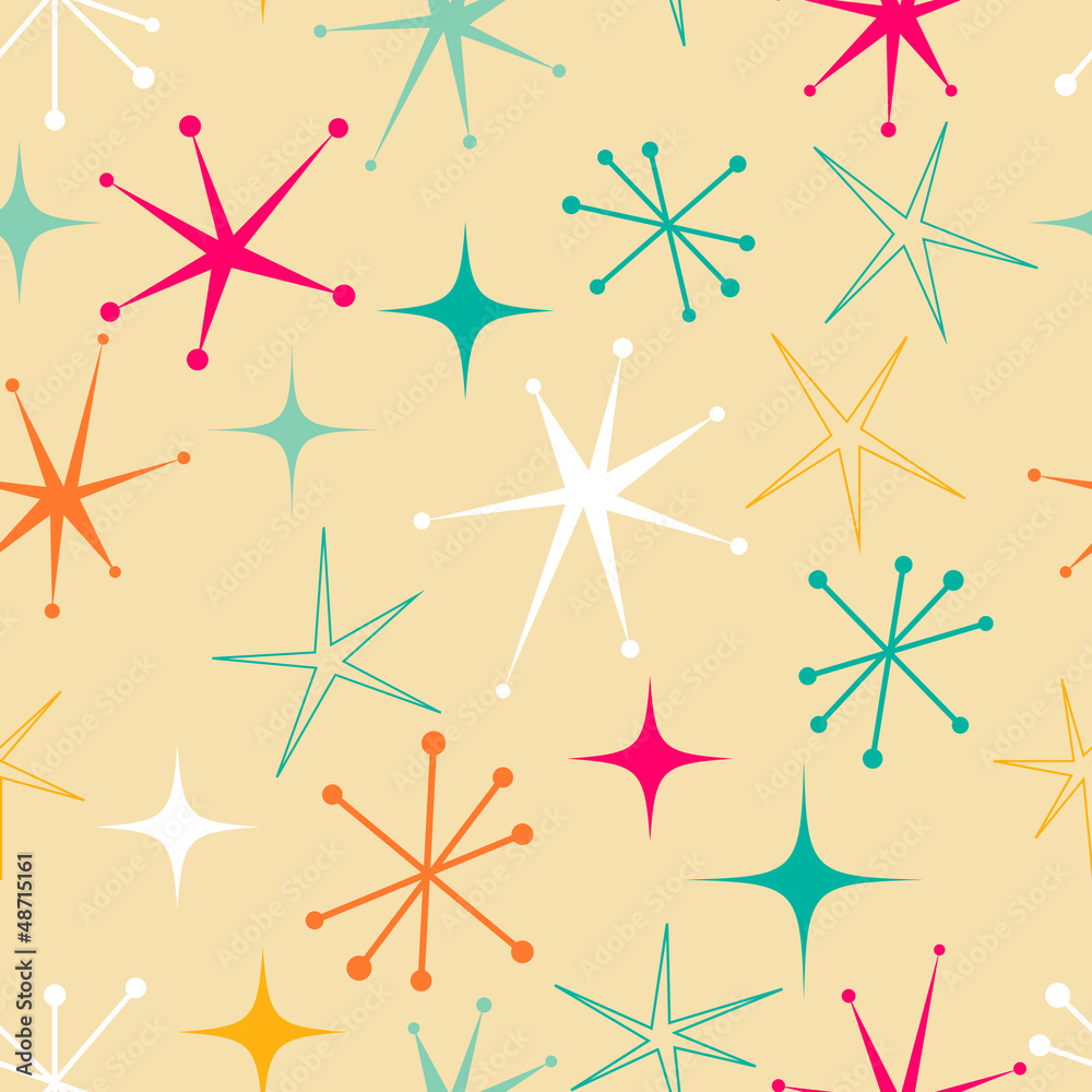 Retro style starry pattern Stock Vector | Adobe Stock