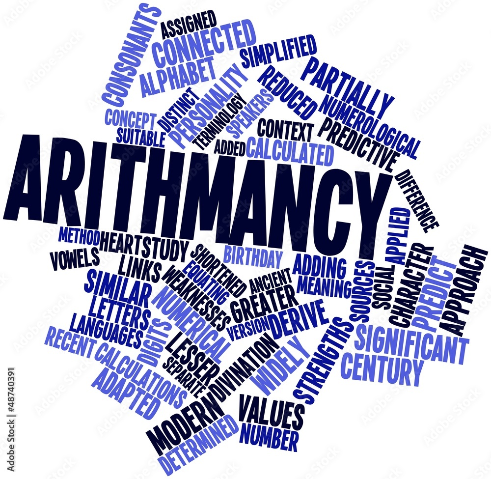 Word cloud for Arithmancy Stock Illustration | Adobe Stock
