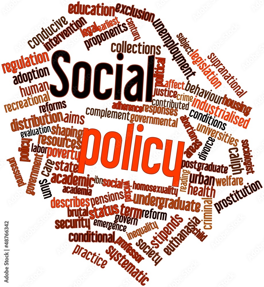 Word cloud for Social policy Stock Illustration | Adobe Stock