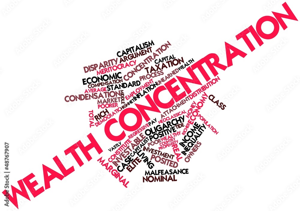 Word cloud for Wealth concentration Stock Illustration | Adobe Stock