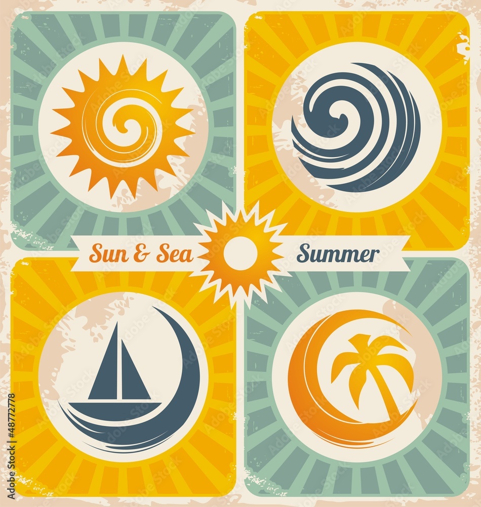 Retro summer holiday poster Stock Vector | Adobe Stock Retro summer holiday poster Stock Vector | Adobe Stock