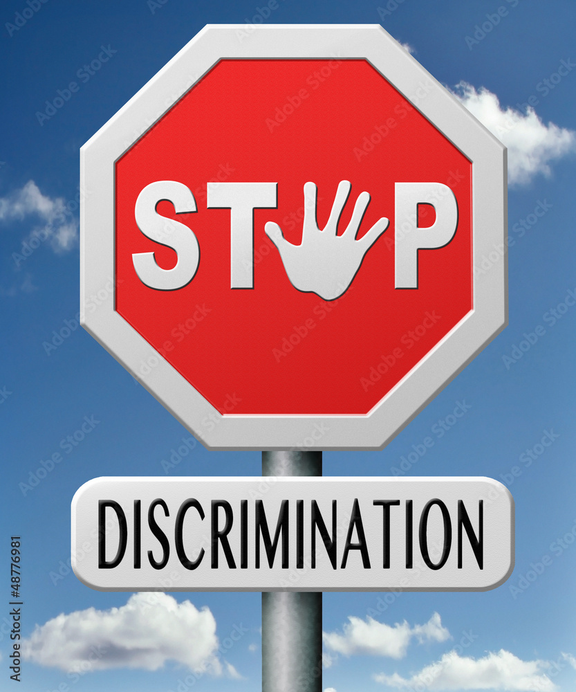stop discrimination ilustración de Stock | Adobe Stock