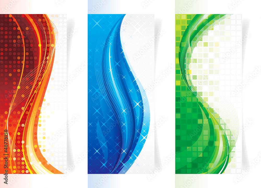 Poster Set of curve elements vertical backgrounds/banners. – Wall Art ...